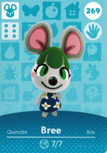 nintendo animal crossing happy home designer amiibo card bree 269/300 usa version