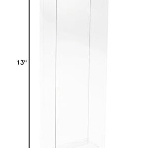 DollSafe Clear Folding Display Box for 11-12.5 inch Dolls and Action Figures, 4" W x 2.25" D x 13" H