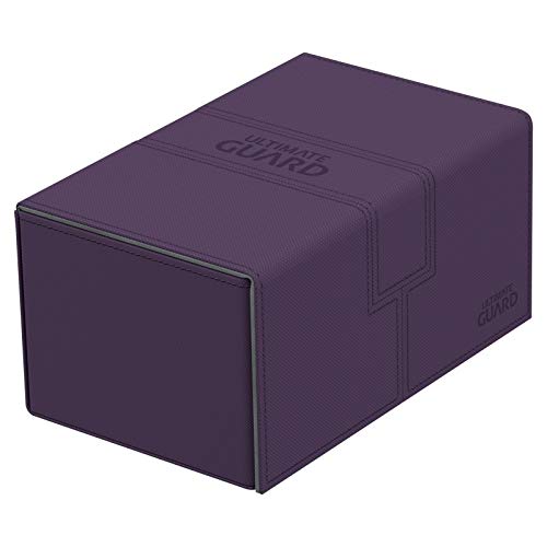 Ultimate Guard Flip 'n' Tray 160+, Deck Case for 160 Double-Sleeved TCG Cards + Dice Tray, Purple/Grey, Magnetic Closure & Microfiber Inner Lining