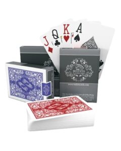 bullets playing cards – two decks of poker cards – waterproof plastic – easy to read & great feel - jumbo index & two pips – including cut-card - professional playing cards for texas holdem poker