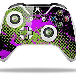 WraptorSkinz Decal Vinyl Skin Wrap compatible with XBOX One S/X Controller - Halftone Splatter Hot Pink Green (CONTROLLER NOT INCLUDED)