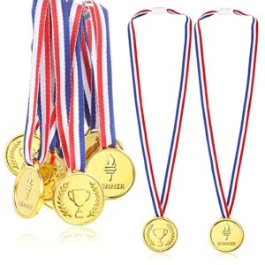 caydo 72 pieces children's gold plastic winner award medals for kids party favor decorations and sports