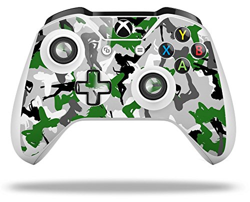 WraptorSkinz Decal Vinyl Skin Wrap compatible with XBOX One S/X Controller - Sexy Girl Silhouette Camo Green (CONTROLLER NOT INCLUDED)