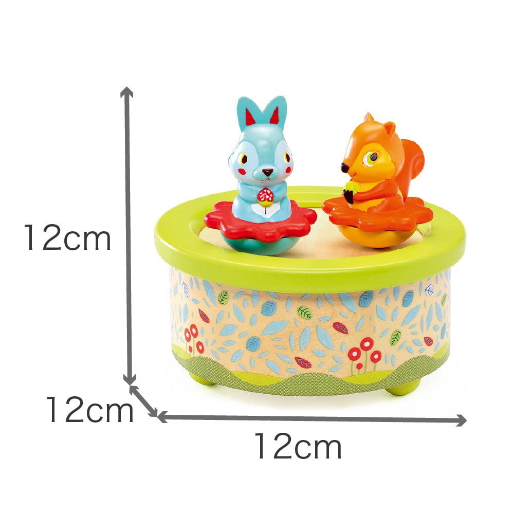 DJECO Friends Melody Music Box - Cute Melody Music Box, Keepsake, Decoration for Children's Bedroom & Playroom - Soothing Lullaby for Infants, Newborns & Toddlers - Toys for 10+ Months Girls & Boys