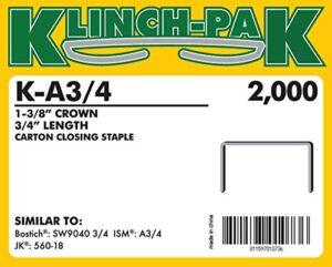 3/4" klinch-pak stick staples (10 boxes per case) - axxis-k-a-3/4