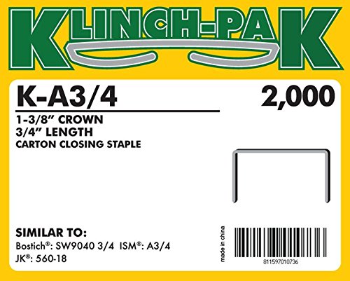 3/4" Klinch-Pak Stick Staples (10 Boxes Per Case) - AXXIS-K-A-3/4