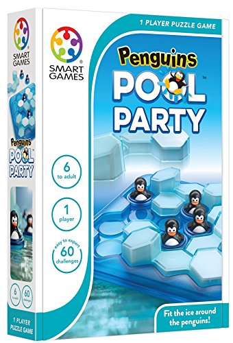 Smart Games - Penguins Pool Party, Puzzle Game with 60 Challenges, 6+ Ages