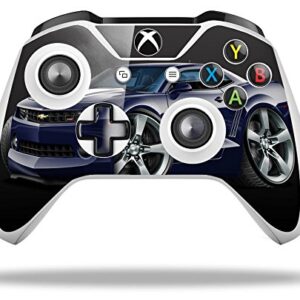 WraptorSkinz Decal Vinyl Skin Wrap compatible with XBOX One S/X Controller - 2010 Camaro RS Blue Dark (CONTROLLER NOT INCLUDED)