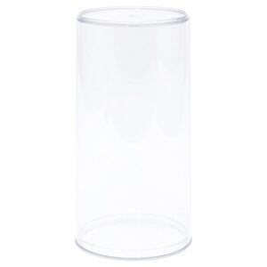 pioneer plastics 280c round plastic display cases for dolls, bears, action figures, 4" w x 8" h