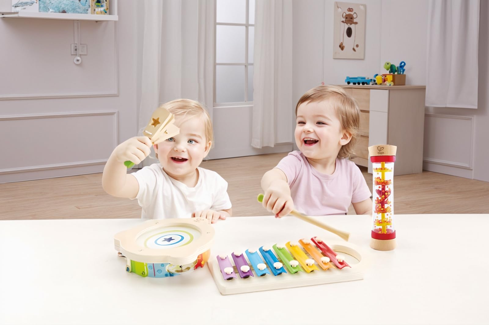 Hape Toddler Beat Box Set, Wooden Music Toy Set E8148