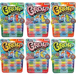 JA-RU Magic Grow Capsules (3 Packs 36 Capsules Assorted). Water Toy Water Growing Animals Bugs, Dinosaurs, Cars, Sea, Farm, Zoo Capsules. Party Favor Kids Toy. Baby Toys Bath Toys Fidget Toy 305-3D