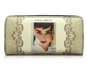 mr handbag audrey hepburn signature cinema icon rare money id holder clutch wallet purse bag