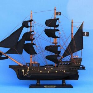 Hampton Nautical Wooden John Halsey Charles Pirate Ship Model, 20"