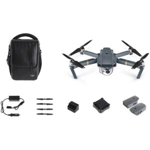 dji mavic pro bundle with shoulder bag, props, car charger and 2 extra batteries