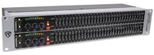 rockville req231 dual 31 band 1/3 octave graphic equalizer with sub-output, grey