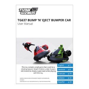 Think Gizmos Bump 'n Eject Bumper Cars – Multiplayer - 2 x 2.4Ghz Remote Control Toy Cars and Remotes for Boys & Girls Aged 6 7 8 9 10 and Up