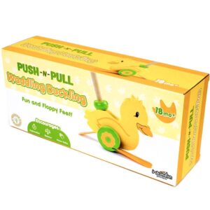 Wooden Wonders Push-n-Pull Waddling Duckling with Rubber Feet by Imagination Generation