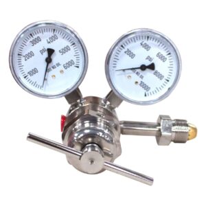 miller smith 827-00-09 silverline high pressure analytical brass single stage regulators, 6000 psi