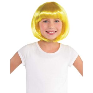 Amscan Bob Party Wig Costume, Yellow