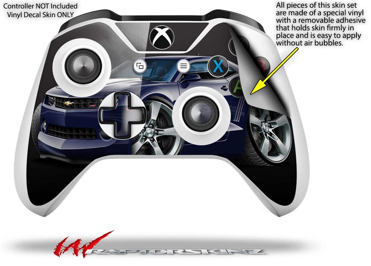 WraptorSkinz Decal Vinyl Skin Wrap compatible with XBOX One S/X Controller - 2010 Camaro RS Blue Dark (CONTROLLER NOT INCLUDED)