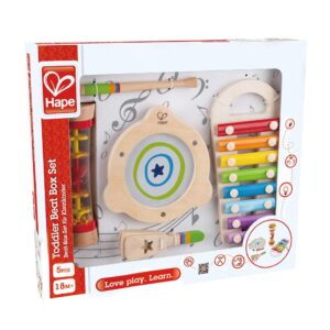 Hape Toddler Beat Box Set, Wooden Music Toy Set E8148