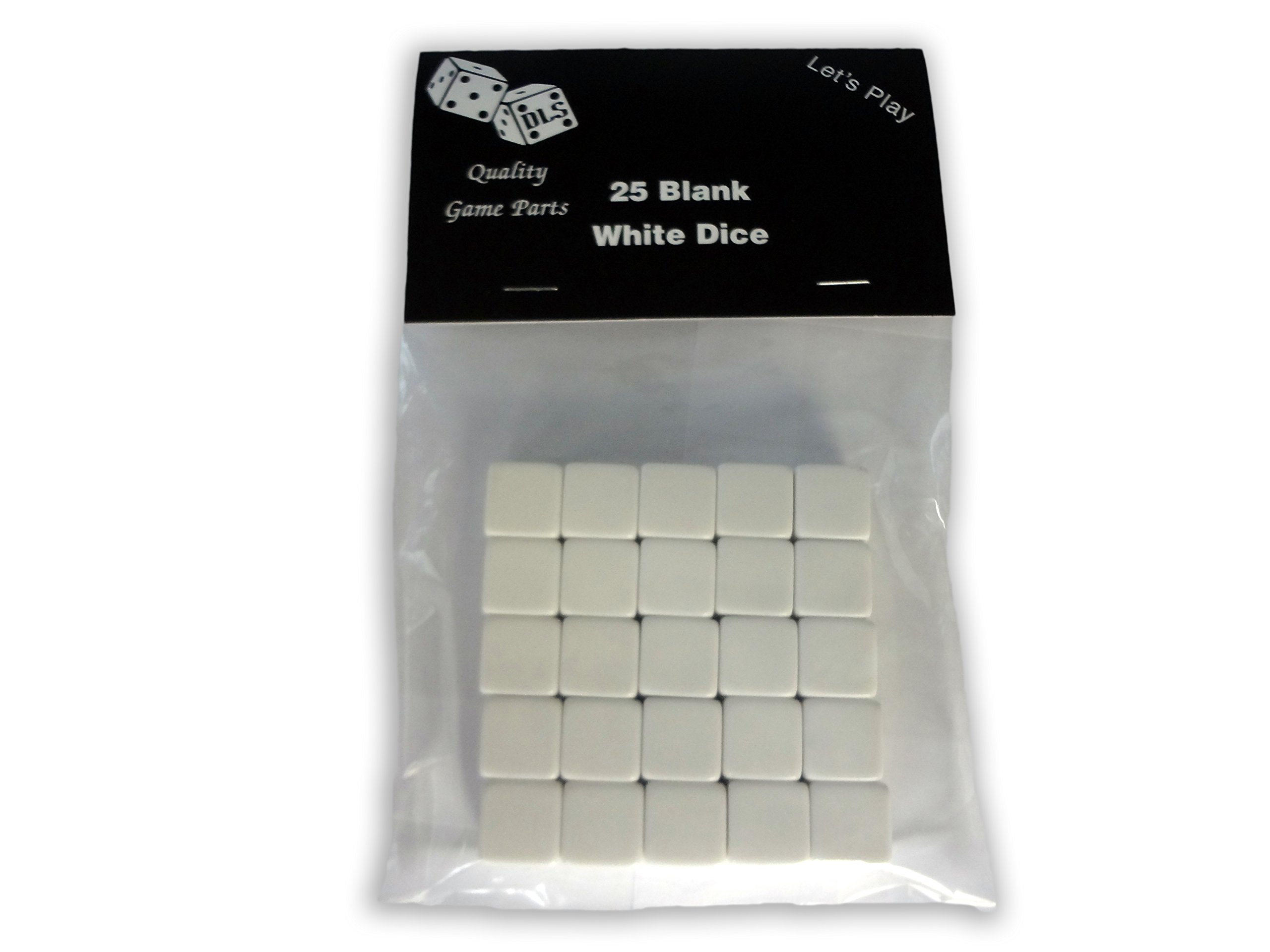 25 Blank White Dice 16MM - Great for Designing Your Own Game