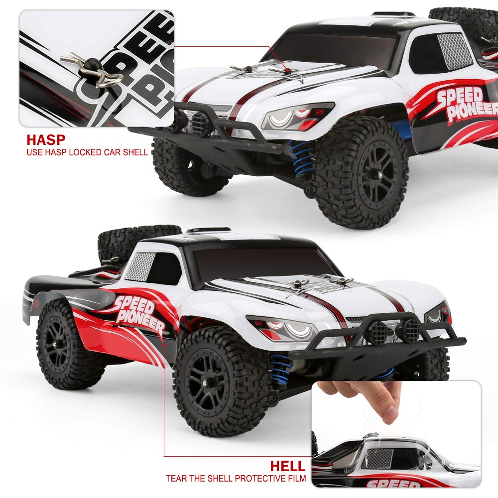 RC Car, Electric Remote Control Model Racing Car 1/18 Scale Off Road 2.4 Ghz Radio, Flexible 4WD High Speed Rc Truck, Best RC Trucks For Beginners, White