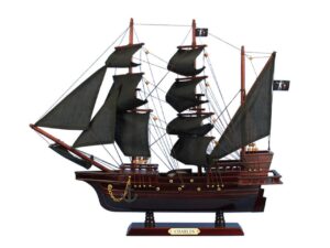 hampton nautical wooden john halsey charles pirate ship model, 20"