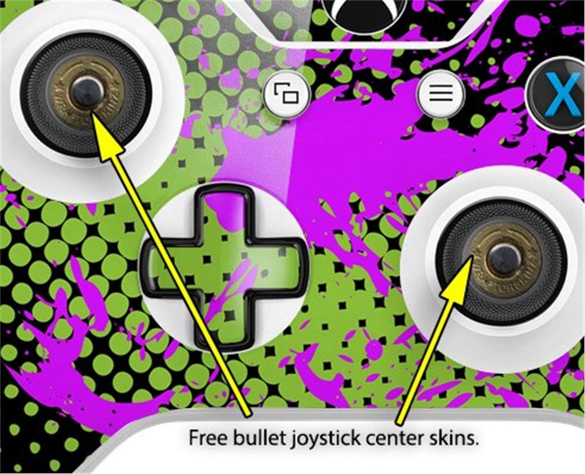 WraptorSkinz Decal Vinyl Skin Wrap compatible with XBOX One S/X Controller - Halftone Splatter Hot Pink Green (CONTROLLER NOT INCLUDED)