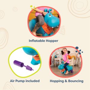 B. toys- Bouncy Boing- Inflatable Hippo Bouncer- Ride On- Sit & Bounce –Air Pump Included – Hankypants- 18 Months +