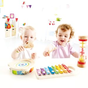 Hape Toddler Beat Box Set, Wooden Music Toy Set E8148