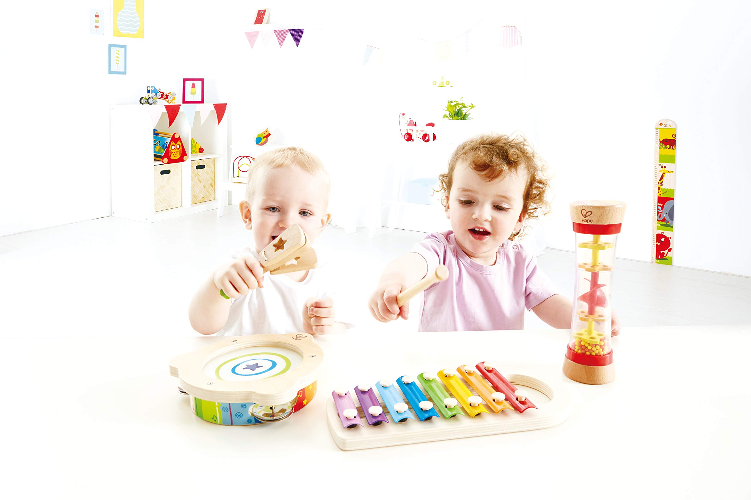 Hape Toddler Beat Box Set, Wooden Music Toy Set E8148