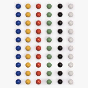 Yellow Mountain Imports 60 Pieces Chinese Checkers Glass Marbles Set with Solid Colors - 16 Millimeters