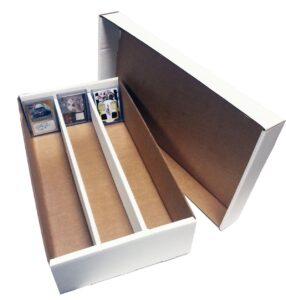 (25) super shoe 3-row storage box (3000 ct.) - cardboard storage box - baseball,football, basketball, hockey, nascar, sportscards, gaming & trading cards collecting supplies by max pro