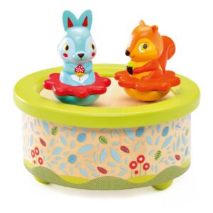 djeco friends melody music box - cute melody music box, keepsake, decoration for children's bedroom & playroom - soothing lullaby for infants, newborns & toddlers - toys for 10+ months girls & boys