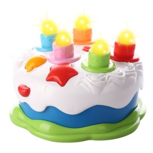 love&mini birthday cake toys - first birthday cake toy with led lighting, music and sonds, great baby musical toys for 1 2 3 4 years old boys girls birthday and xmas gift