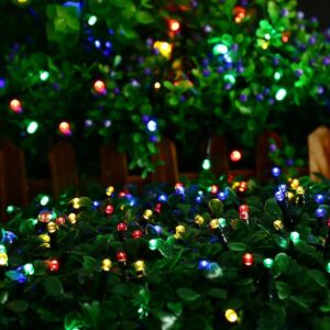 Hann LED Solar String Lights, 39ft 100 LEDs 8 Working Modes Ambiance Lighting for Outdoor Patio Lawn Landscape Fairy Garden Home Wedding Holiday, Waterproof (100 LED Fairy Lights Multi-Color)