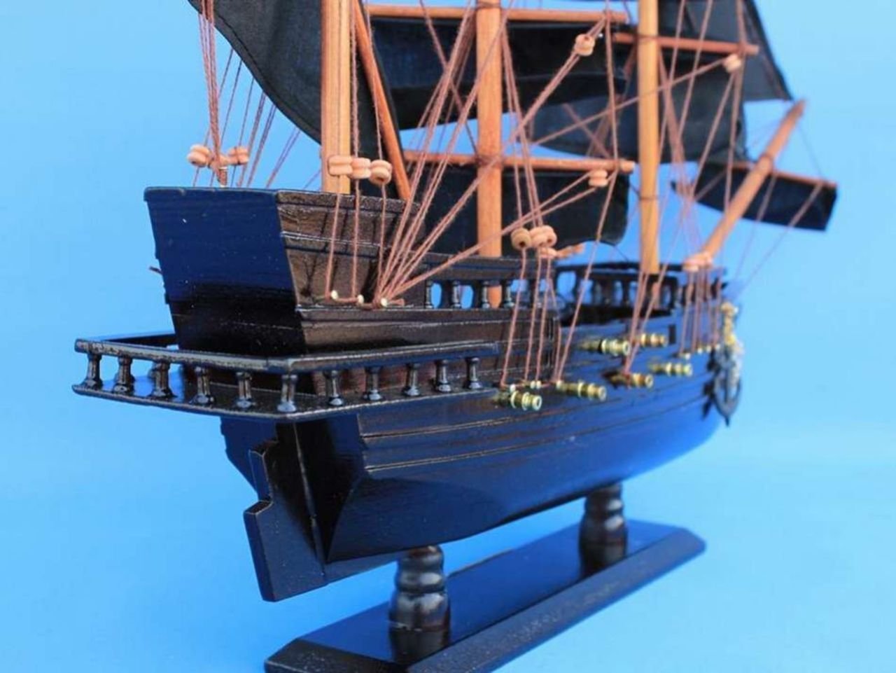 Hampton Nautical Wooden John Halsey Charles Pirate Ship Model, 20"