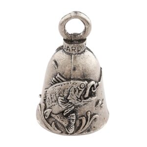 guardian bell bass fish good luck bell w/keyring & black velvet gift bag | motorcycle bell | lead-free pewter | good luck gift to friends & family | bike bell | made in usa