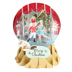 3d pop up nutcracker medium snowglobe christmas card