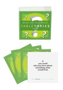 tabletopics what do you think to go - 40 conversation cards for kids, fun game for quality family time sharing ideas, delightful stocking stuffer