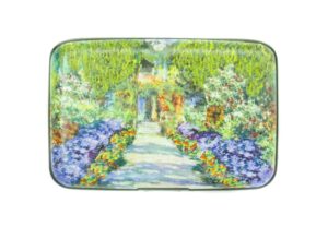 garden at giverny by claude monet - armored credit card rfid blocking wallet and cash holder