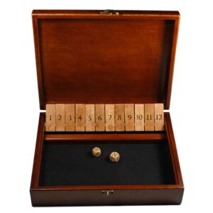 WE Games Custom Engraved Wooden Shut The Box Game with Lid