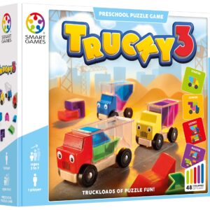 SmartGames Trucky 3 Wooden Skill-Building Puzzle Game Moving Trucks for Ages 3+