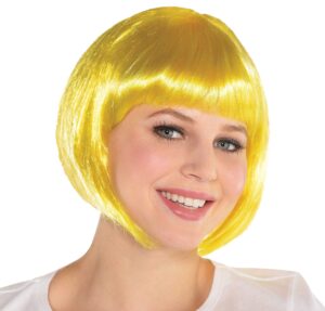 amscan bob party wig costume, yellow