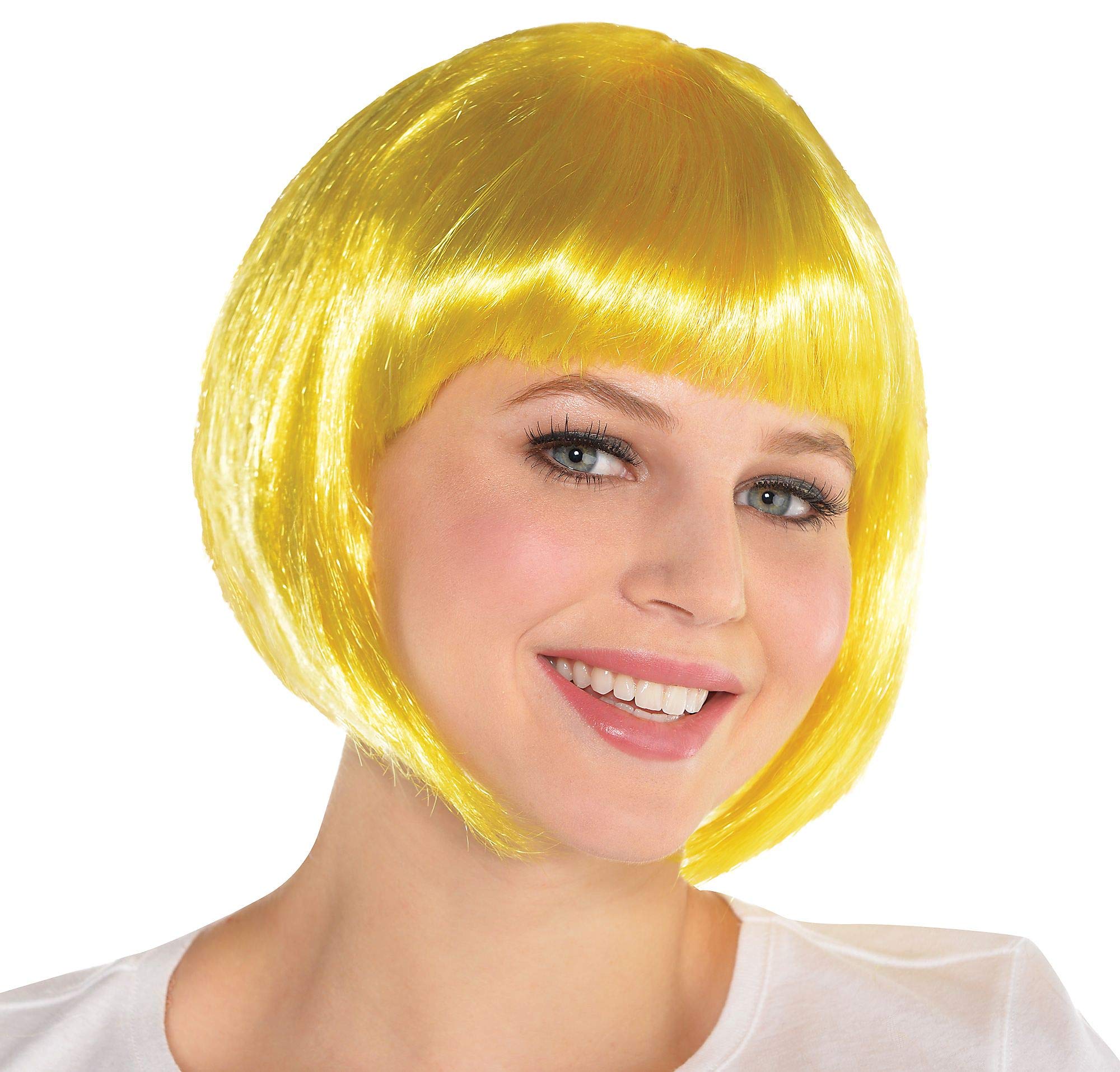 Amscan Bob Party Wig Costume, Yellow