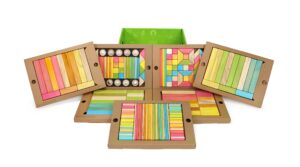 240 piece tegu classroom magnetic wooden block set, tints