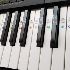 Color Piano Keyboard Stickers- Removable, Transparent, for White & Black Keys