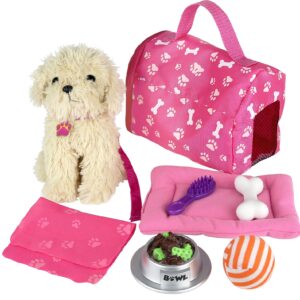 Click N' Play Toy Puppy Set for Kids, Dog Bed - Little Toddler Girl Toy, Toys 3+ Year Old Girls, Three Year Old Girl Gifts,Toy Dogs for Kids - Puppy Toys for Kids