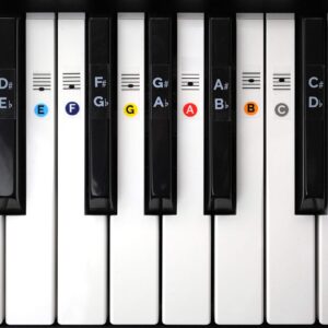 Color Piano Keyboard Stickers- Removable, Transparent, for White & Black Keys